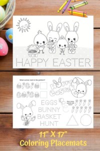 Free Printable Happy Easter Coloring Pages/Placemats for Kids | The Mom ...