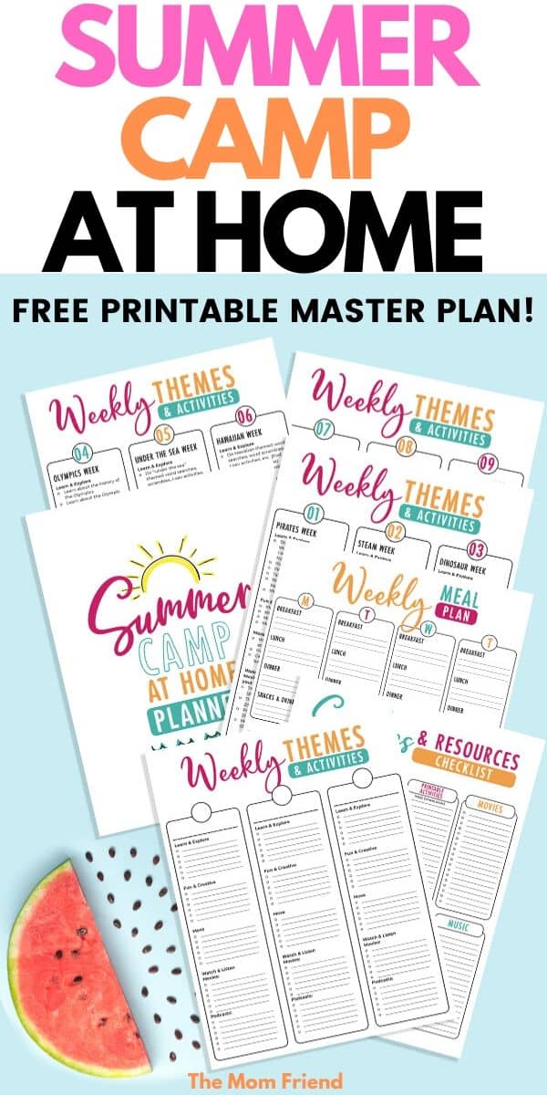 Summer Camp at Home Activities & Themes: Free Printable Planner | The ...