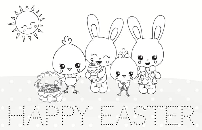 Free Printable Happy Easter Coloring Pages/Placemats for Kids | The Mom ...